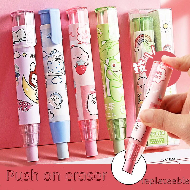 cartoon pen type retractable eraser with press eraser pen ballpen with ...
