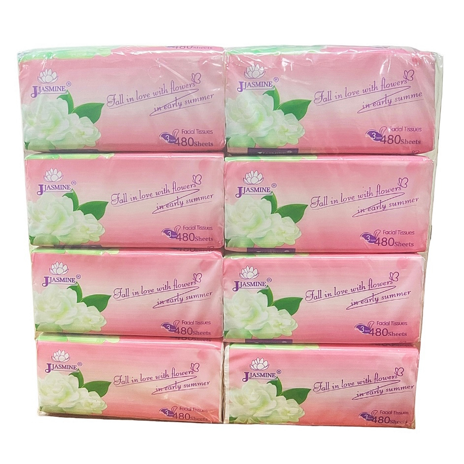 Tissue Jjasmine Organic Green Tea Facial Tissue 4 Ply/3 Ply (480 sheets ...