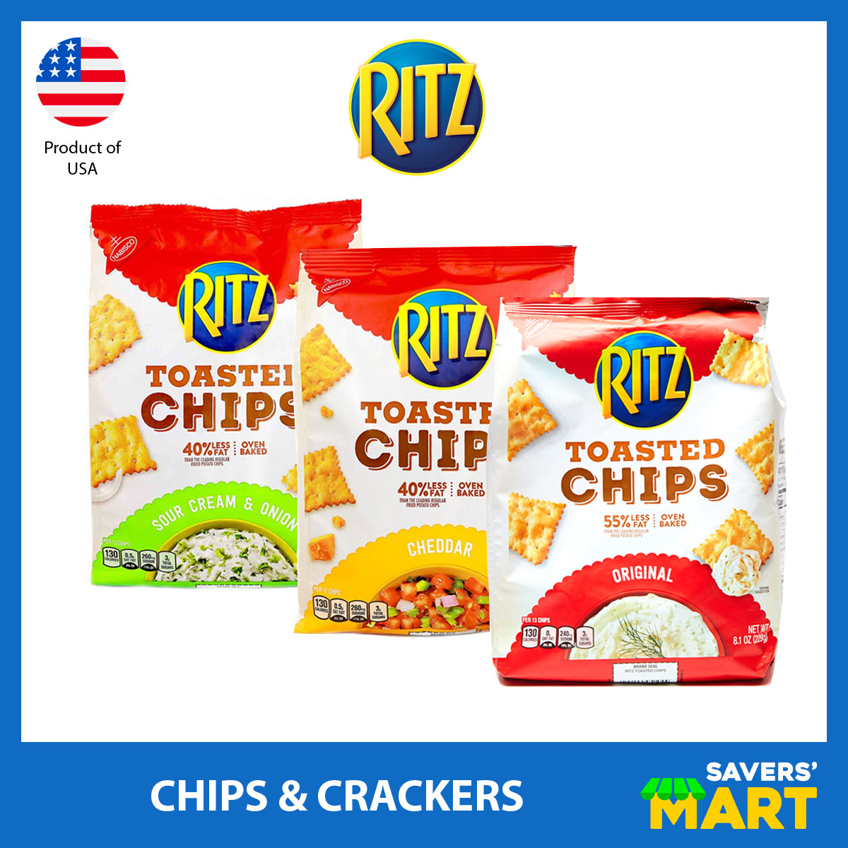 Nabisco Ritz Toasted Chips 229g (Original, Cheddar, Sour Cream) | Shopee Philippines