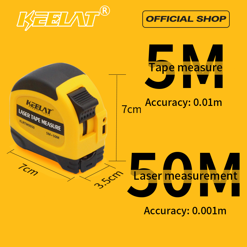 KEELAT 2in1 Laser Tape Measure Laser Ruler 50m | Shopee Philippines