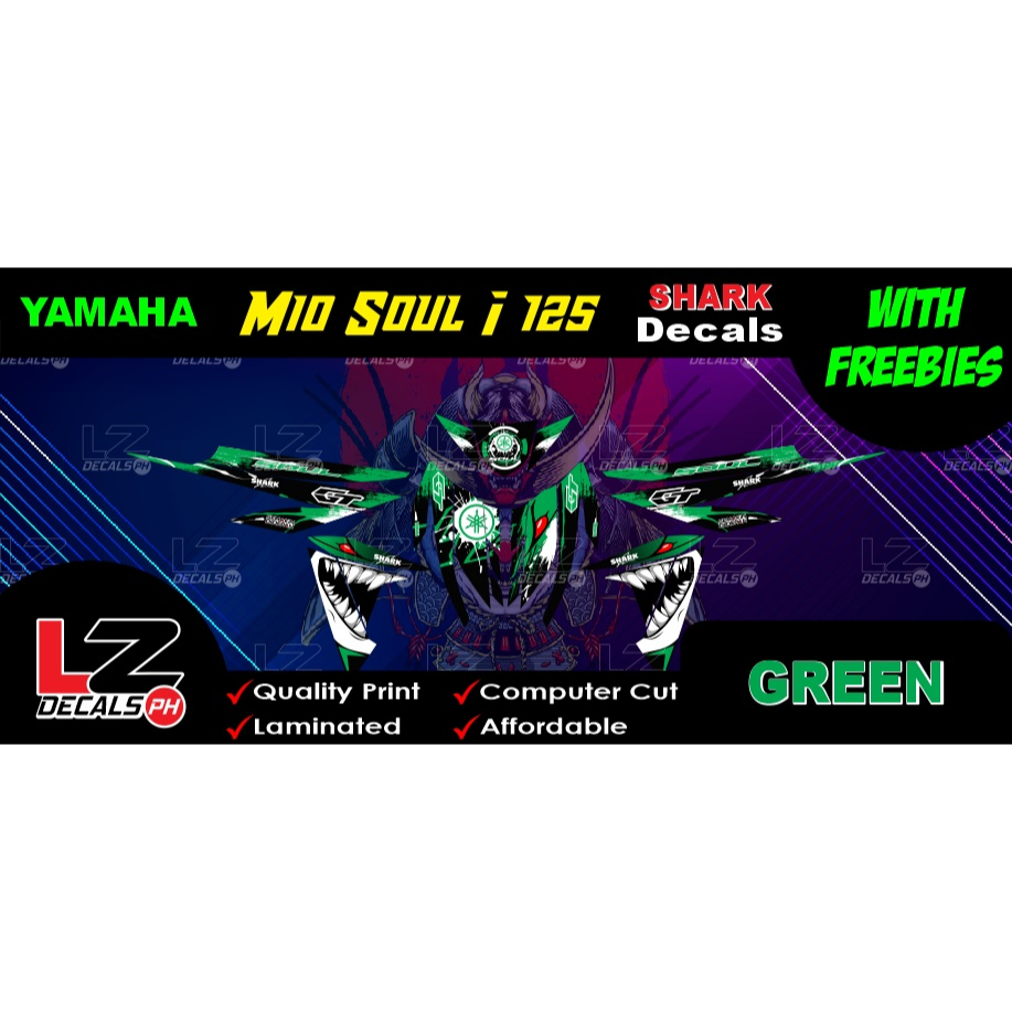 Yamaha Mio Soul i 125 Shark Decals / Stickers with Freebies | Shopee ...