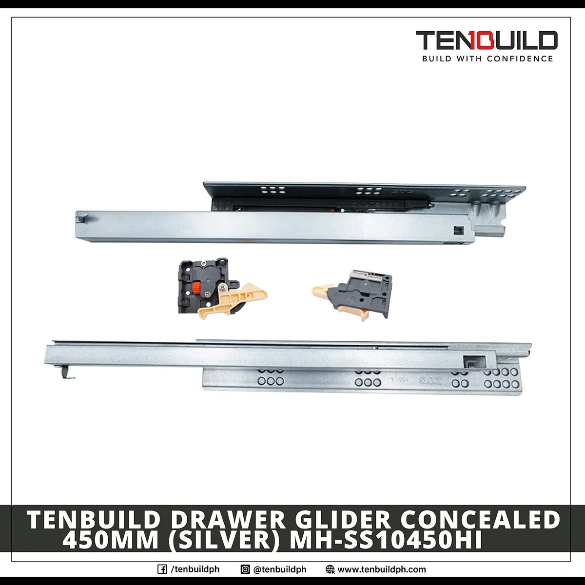 Tenbuild Drawer Glider Concealed 450mm MH-SS10450HI | Shopee Philippines
