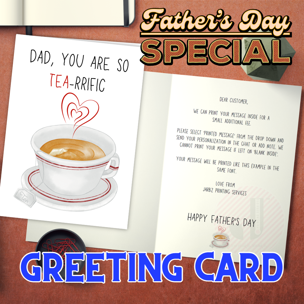Father's Day Card, Dad You Are So Tea-riffic Card, Father's Day Card ...