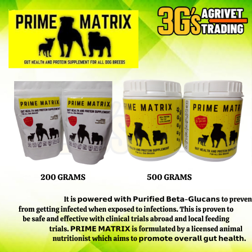 [3G AGRIVET] PRIME MATRIX Gut Health and Protein Supplement for All Dog Breeds /200g/500g/2kls ...