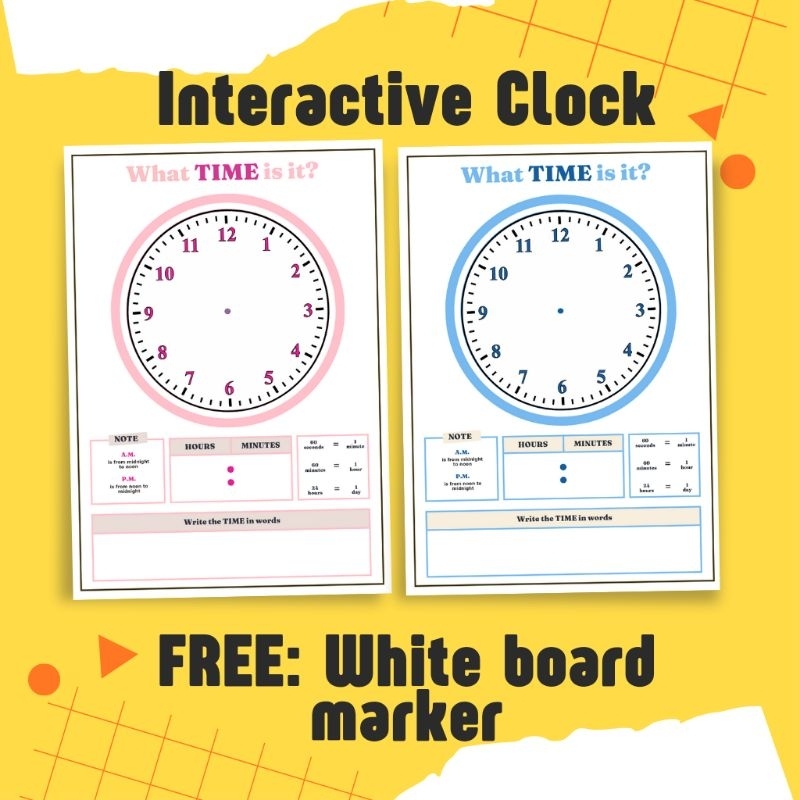 Interactive Analog Clock for kids - School Supplies | Shopee Philippines