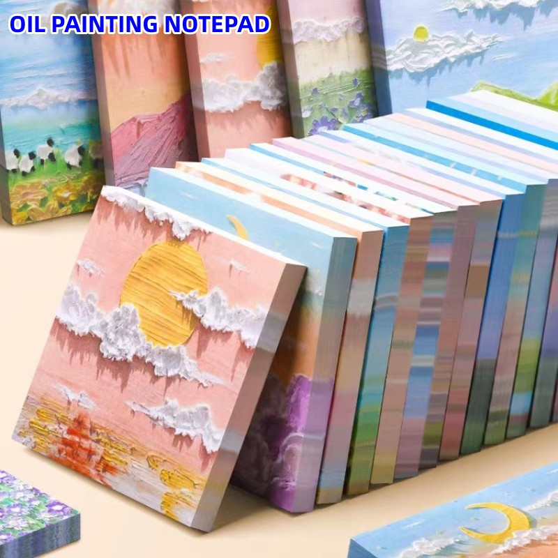 80 pcs landscape three-dimensional oil painting writing paper loose ...