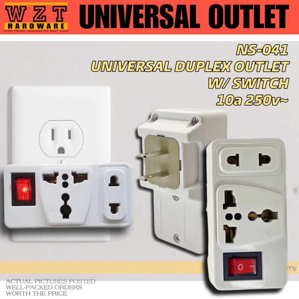 NSS-041 Universal Adaptor Round Pin Adaptor With Switch Travel Adapter ...