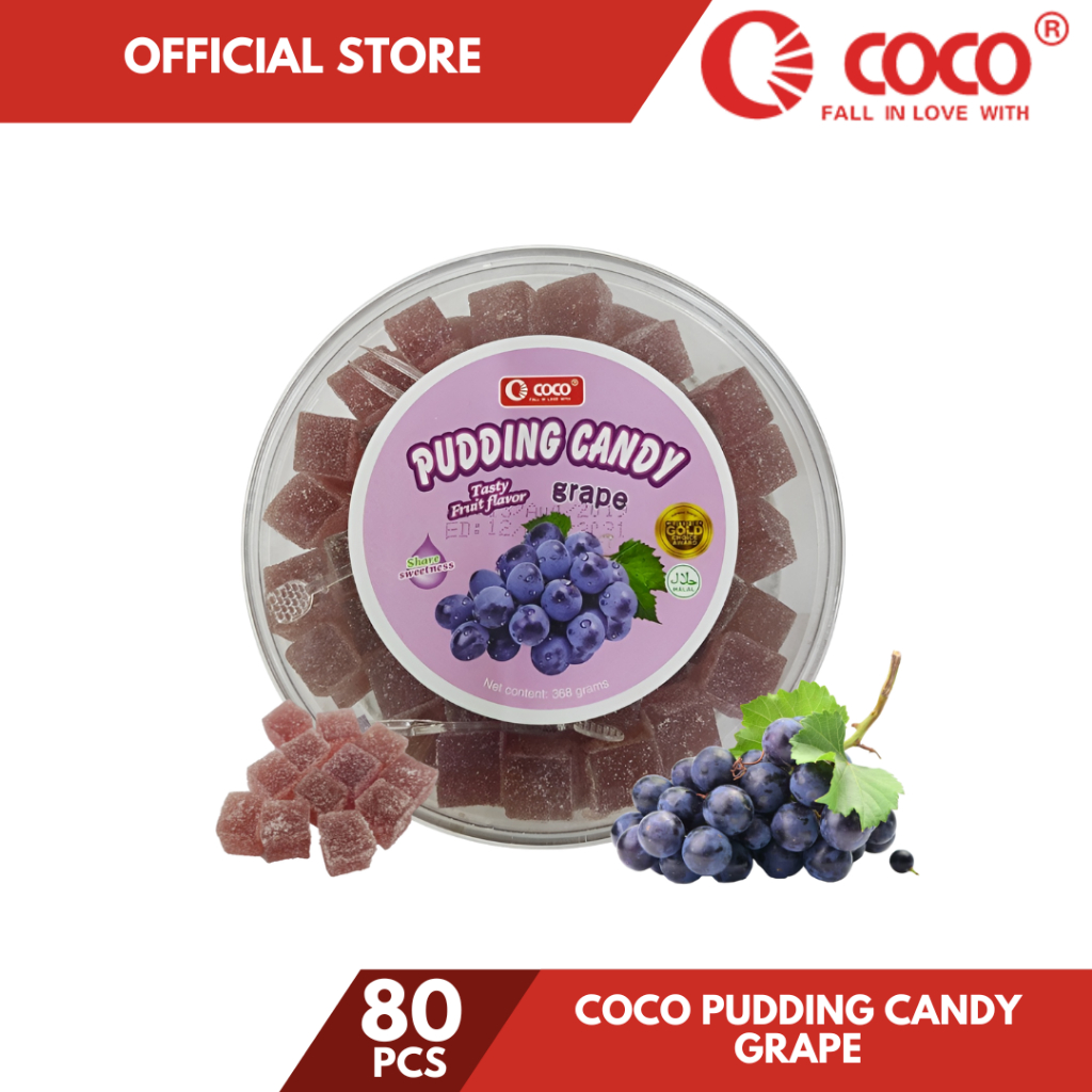 COCO Grape Pudding Candy Jar 368 gram | Shopee Philippines