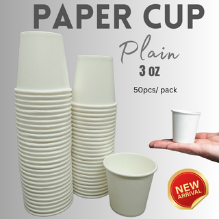 Paper Cup 3oz 5oz Plain White Disposable Party Cups 50pcs per pack ...