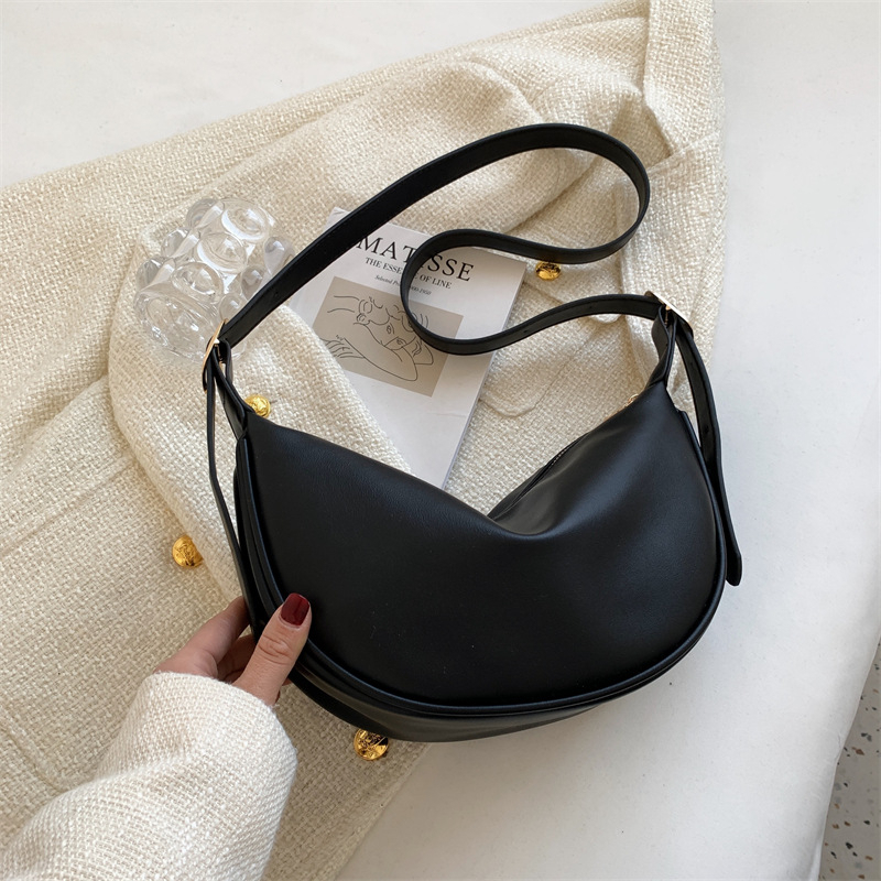 Mumu M235 High Quality Casual Leather Women Dumpling Bag Crescent Moon ...