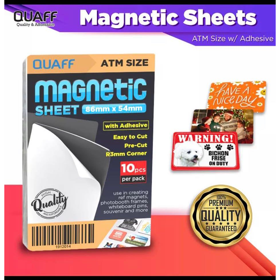 (10pcs) QUAFF Magnetic Sheet with Adhesive ATM Size for DIY Ref Magnet (86x54mm) | Shopee ...