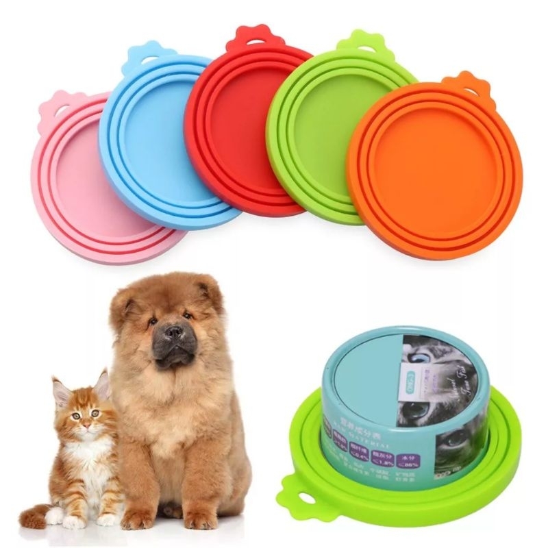 3 In 1 Silicone Reusable Food Can lid Cover for Pet Dogs, cat and other ...