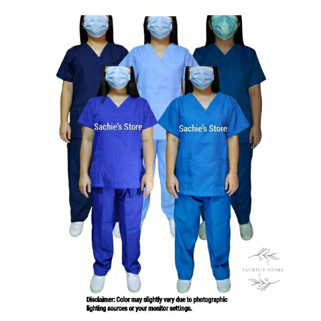 [Medical Uniform Unisex] Shades of Blue Plain Scrub Suit VNeck (Katrina ...