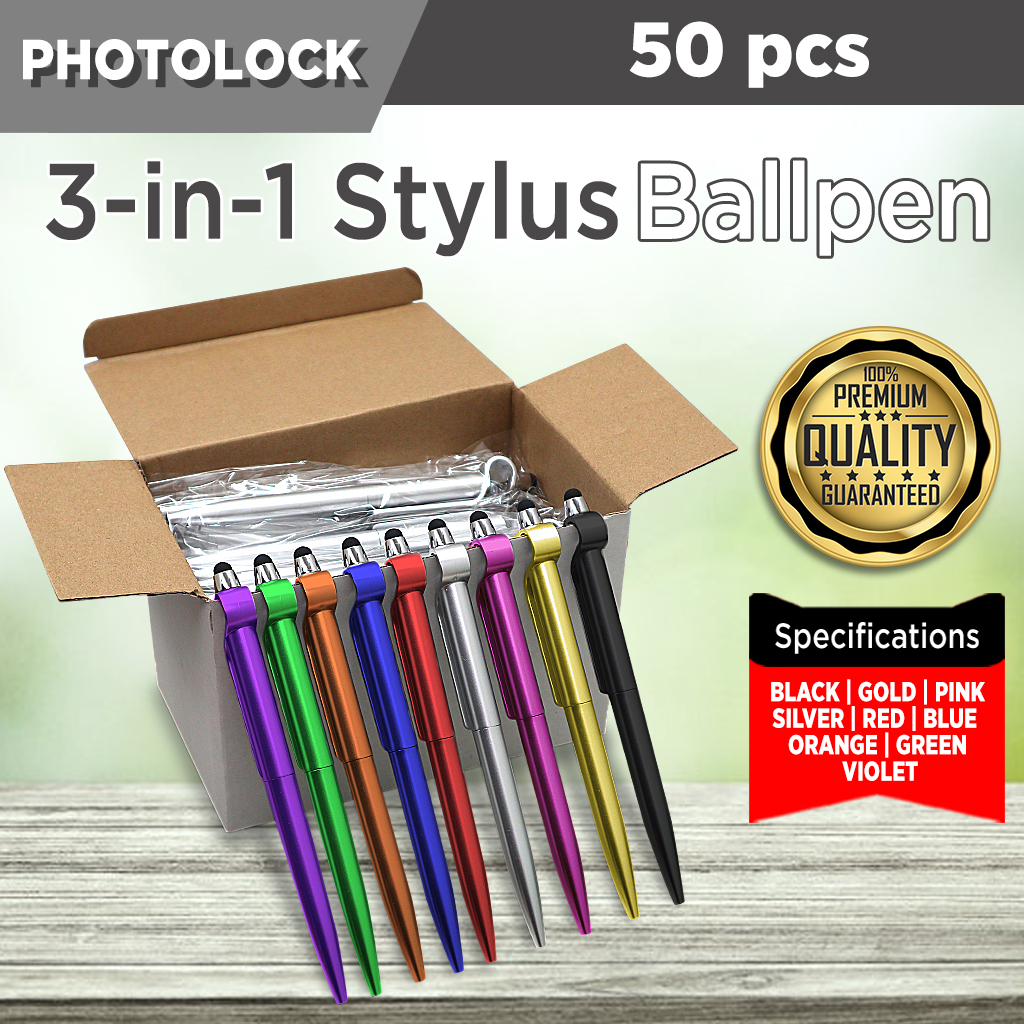 (50pcs) 3in1 multi-function stylus ballpen /Cellphone Stand / Touch screen NB pen (Black ink ...