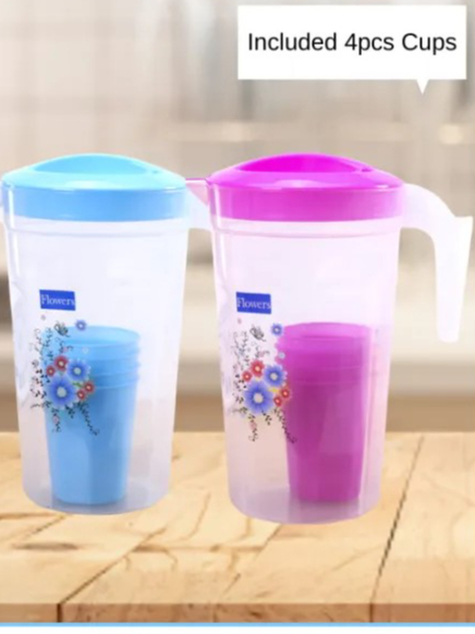 Pitcher Plastic with 4 Set Cups Colored | Shopee Philippines