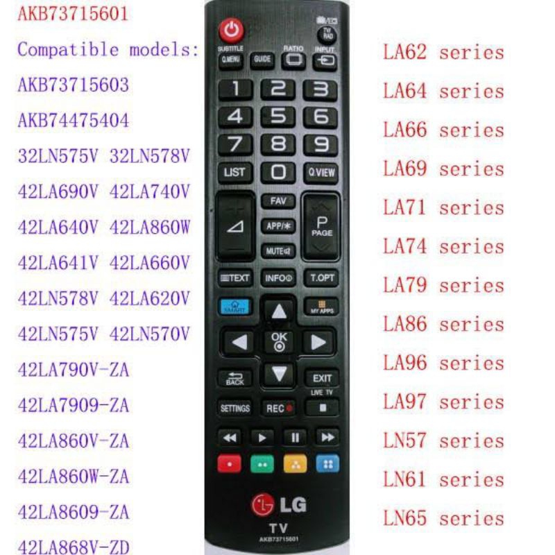 LG remote also works in any LG flat screen tv | Shopee Philippines