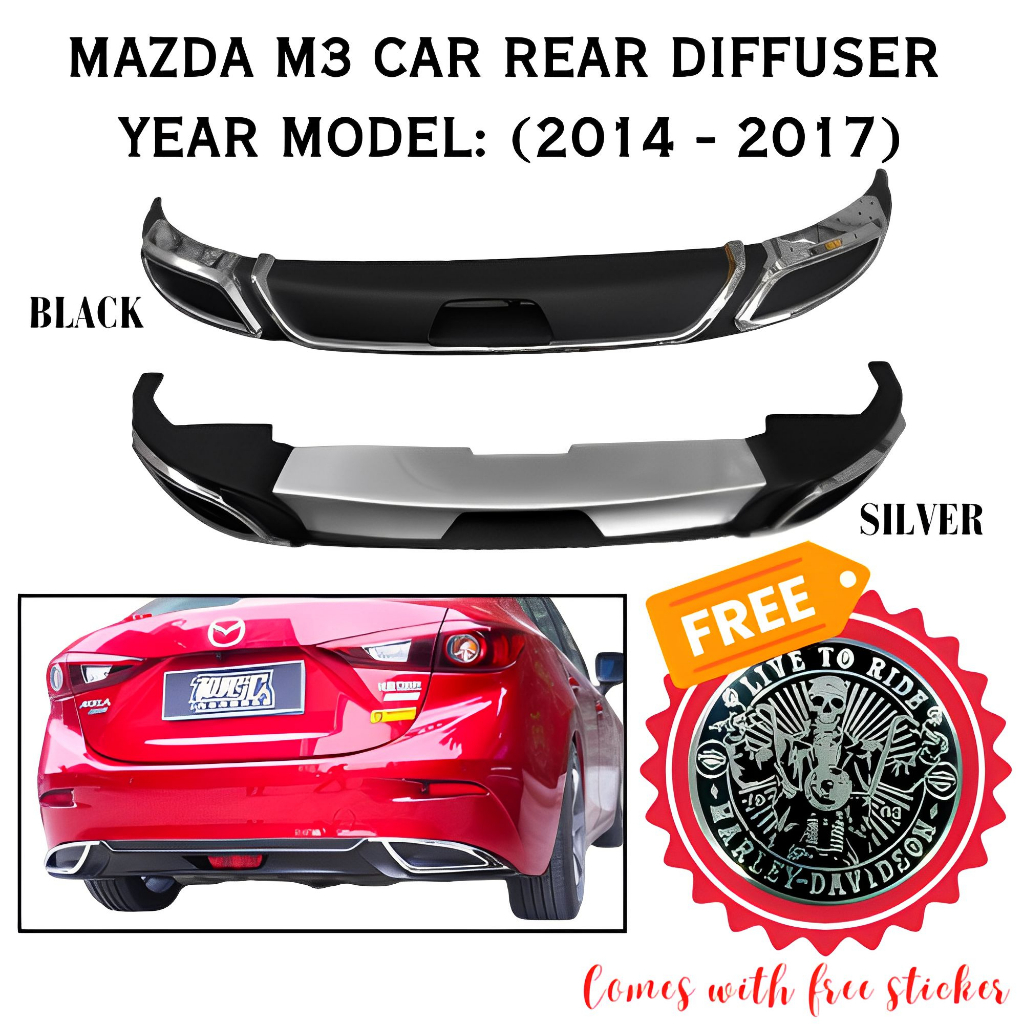 CPAO 2014 2015 2016 2017 Mazda M3 Car Rear Bumper Diffusers Lip Spoiler ...