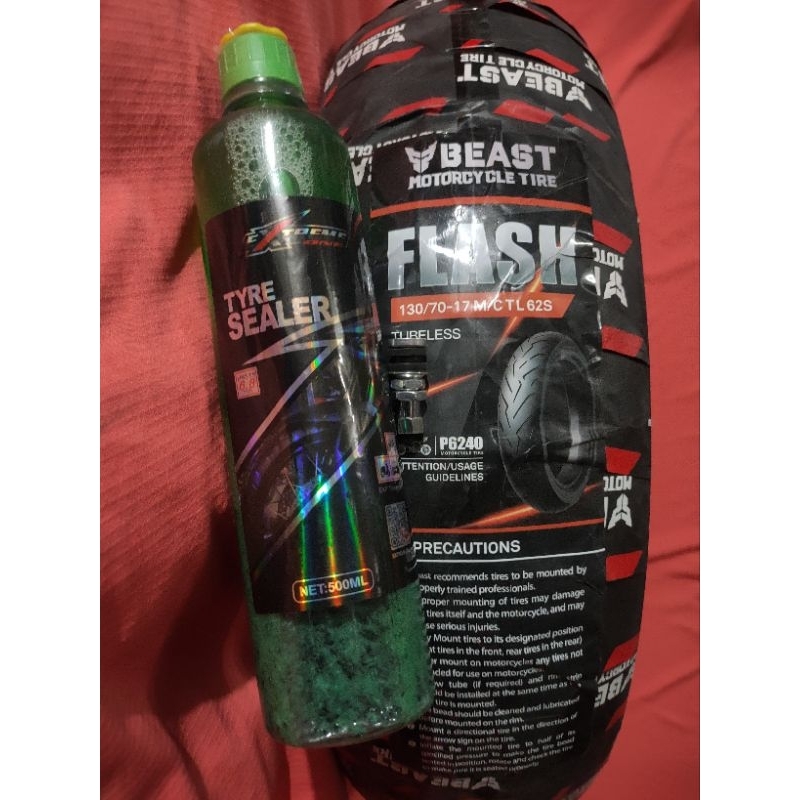 BEAST Flash Tubeless Tire 130/70-17 Free Tire Sealant and Pito ...