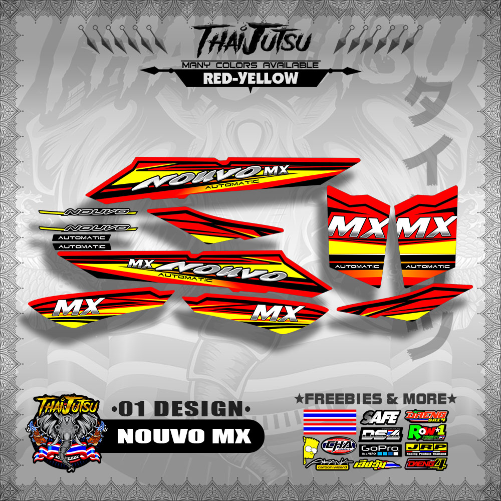 NOUVO MX STOCK DECALS ( 01 DESIGN )【ThaijutsuStickers】 | Shopee Philippines