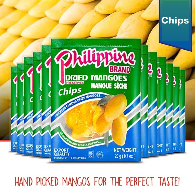 Profood PHILIPPINE BRAND Export Quality DRIED MANGOES Chips 3.53OZ/ 100 Grams or 200grams ...