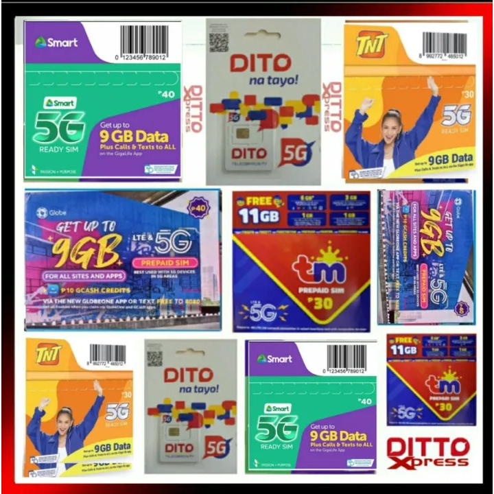 Sim Card Lte 5G SUN TNT Smart Globe TM | Shopee Philippines
