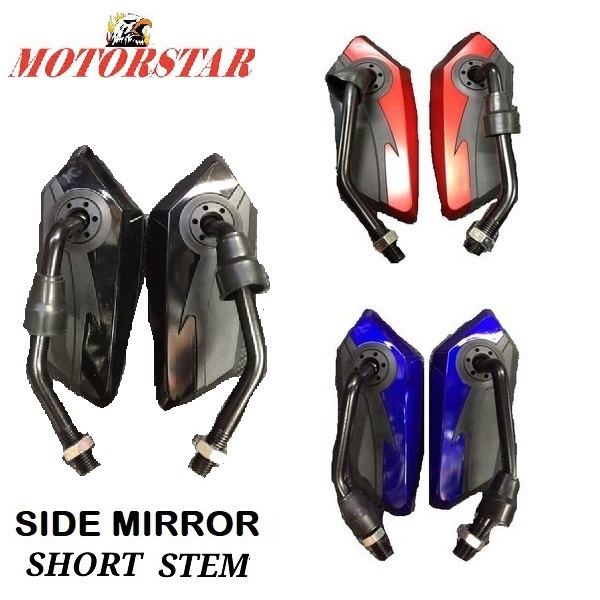 MOTORSTAR fox 125r | ( Color/Red/Blue ) Motorcycle Side Mirror Short ...