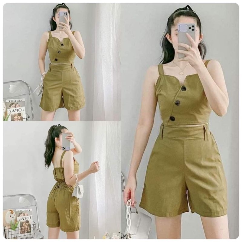 ELLISE SLEEVELESS TERNO SHORT COORDINATES FOR WOMENS (S-M) | Shopee ...