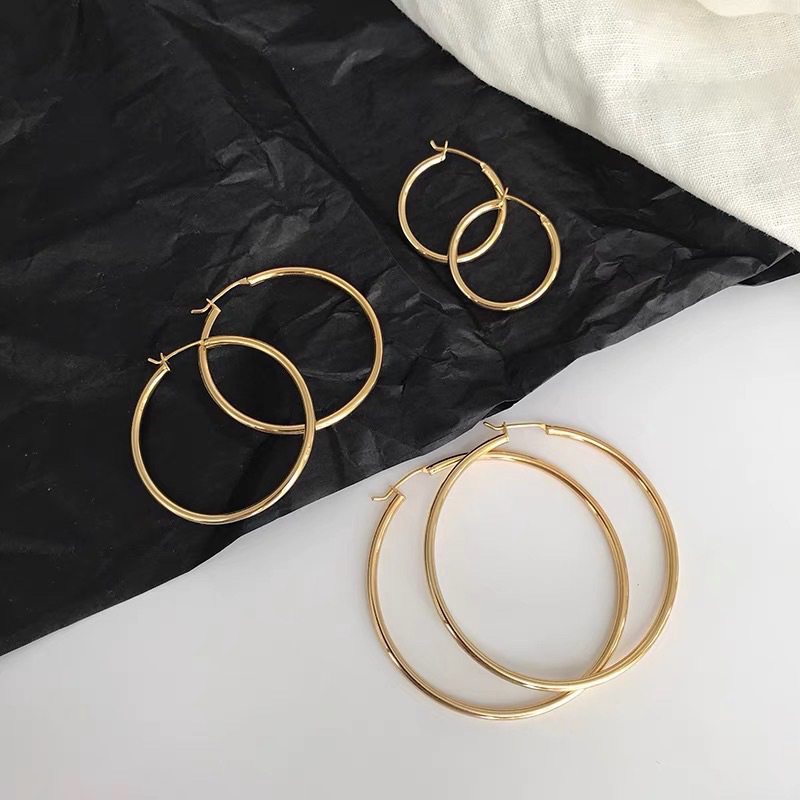 Kayangkaya Stainless Circle Earing Big Hoop Earring Gold Loop Hoop ...