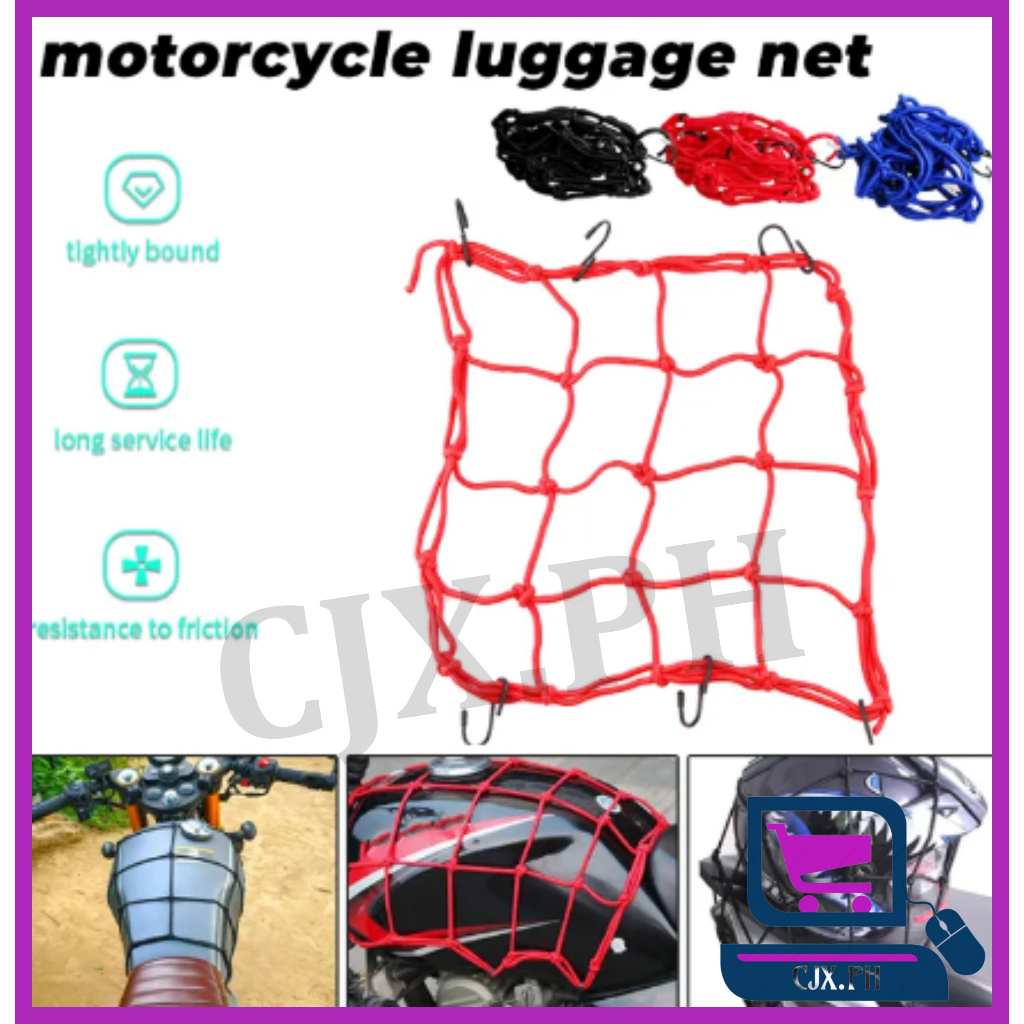 CJX.PH Cargo Net Motorcycle Helmet Mesh Luggage Tie Down Bungee Cord ...