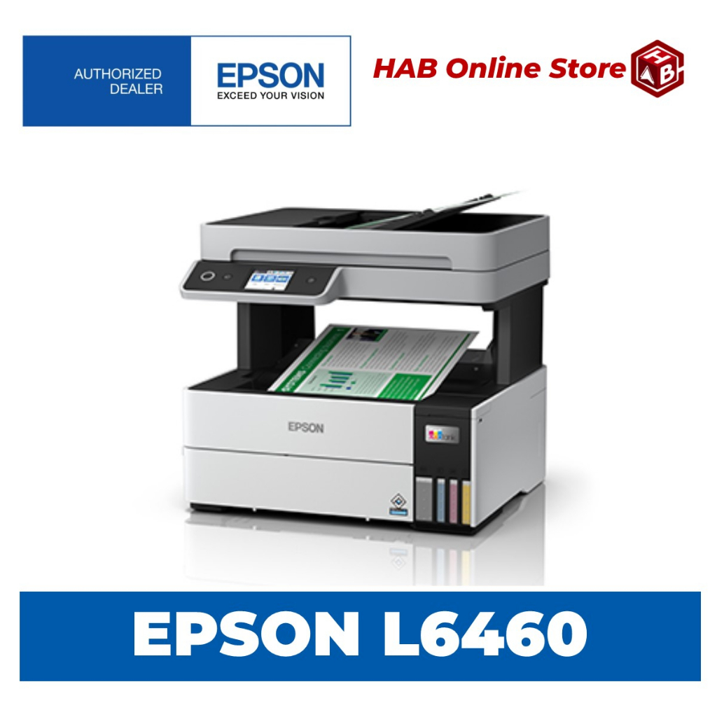 Epson Eco Tank L6460 or L6490 Print Scan Copy ADF Pigment Ink | Shopee ...
