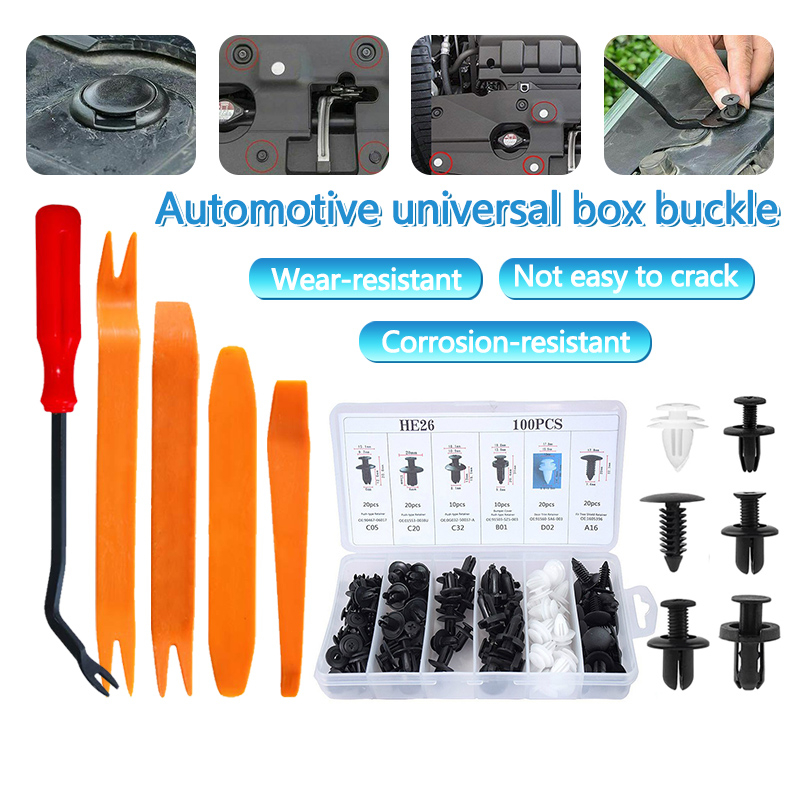 105pcs Auto Fastener Clip Car Body Push Retainer Pin Rivet Bumper Door ...