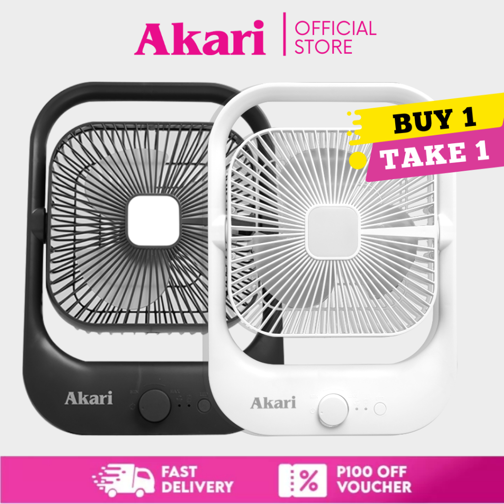 Akari BUY 1 TAKE 1 Rechargeable Square Fan with Led Light (ARF-8018 ...