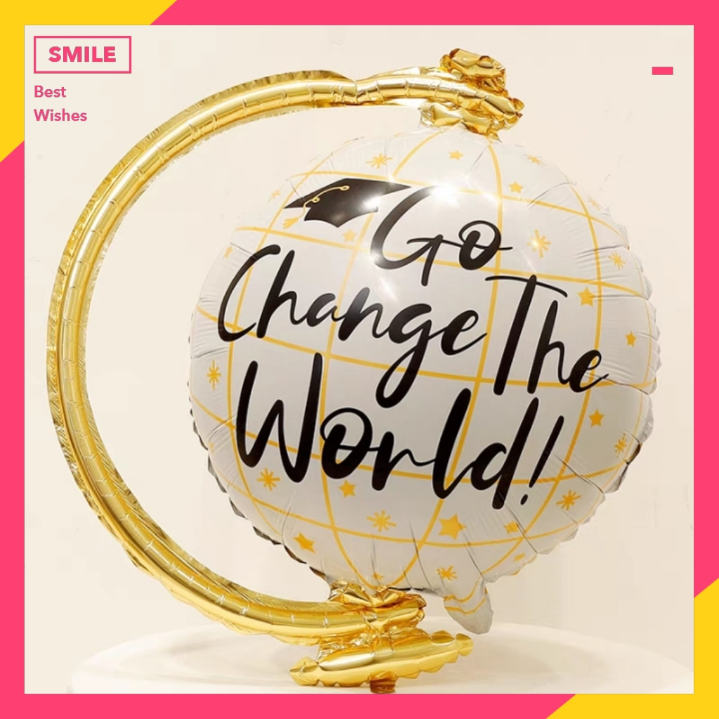 Graduation theme Gold Globe 28 inches Congrats Grad party decoration ...