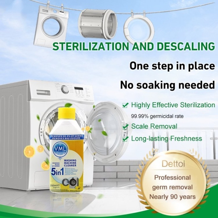 250ml Lemon fresh anti-bacterial stain removal washing machine cleaner ...