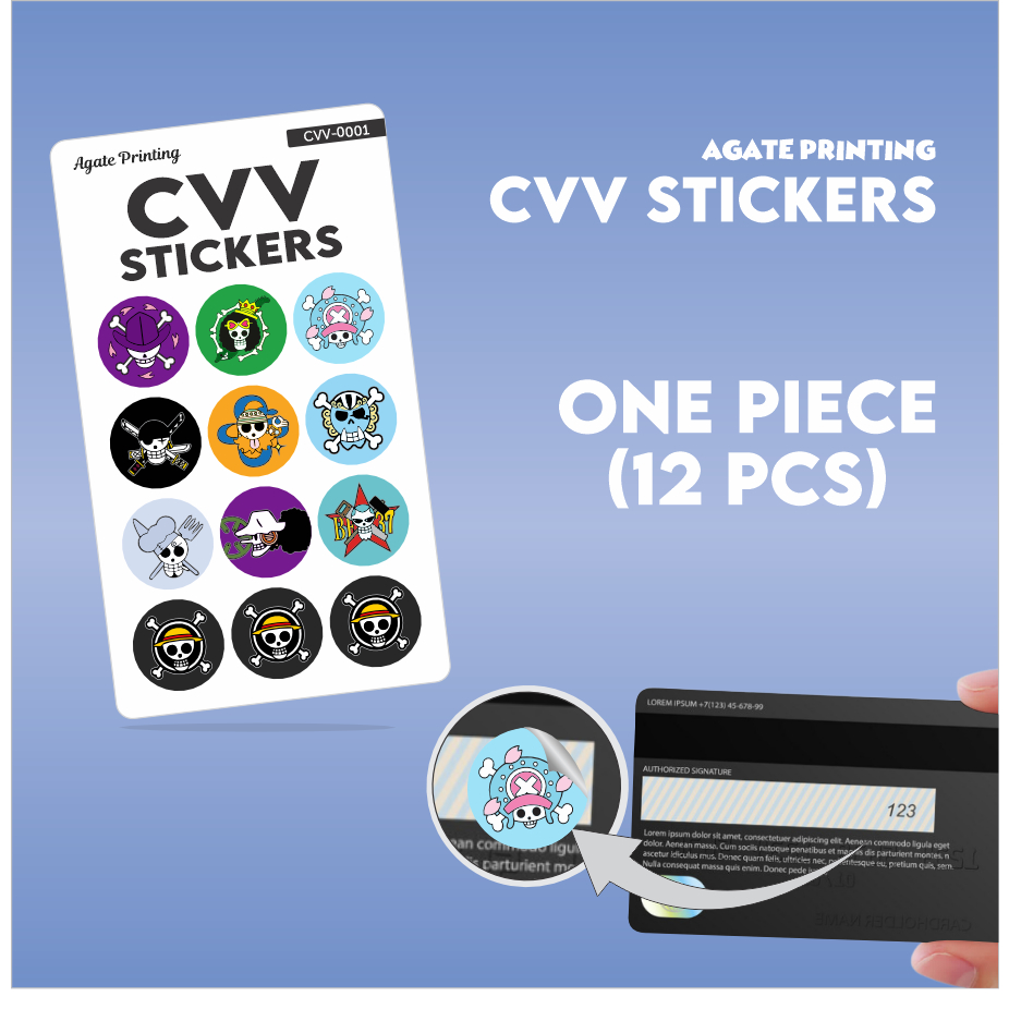 Anime CVV STICKERS (Anti-Theft Stickers for ATM/Credit Cards) 10mm Web ...