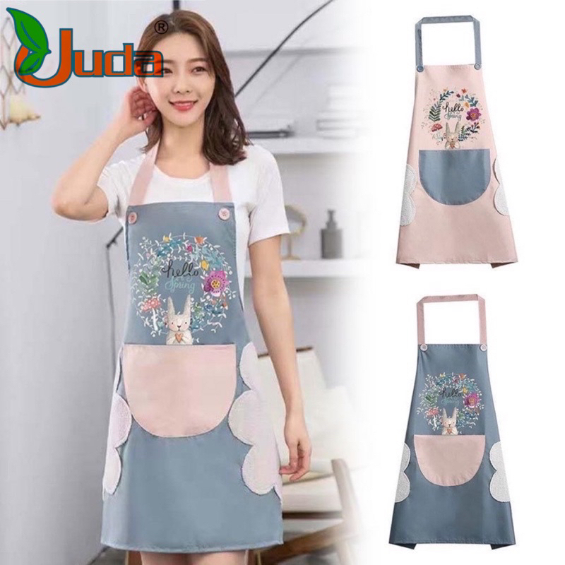 Rabbit Waterproof Kitchen Apron Chef BBQ Cooking Baking Apron With Big ...