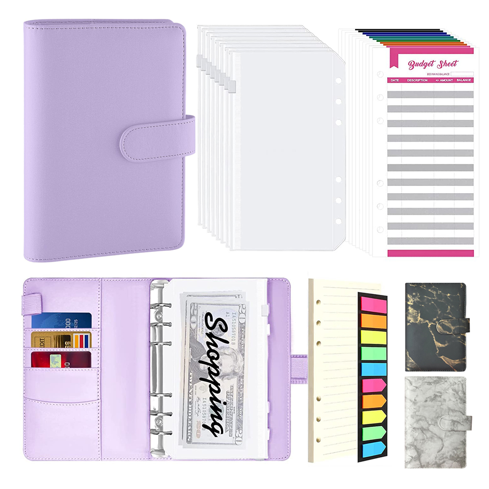 A6 Binder Notebook PU Leather Macaron Album Binder Photocard Budget ...