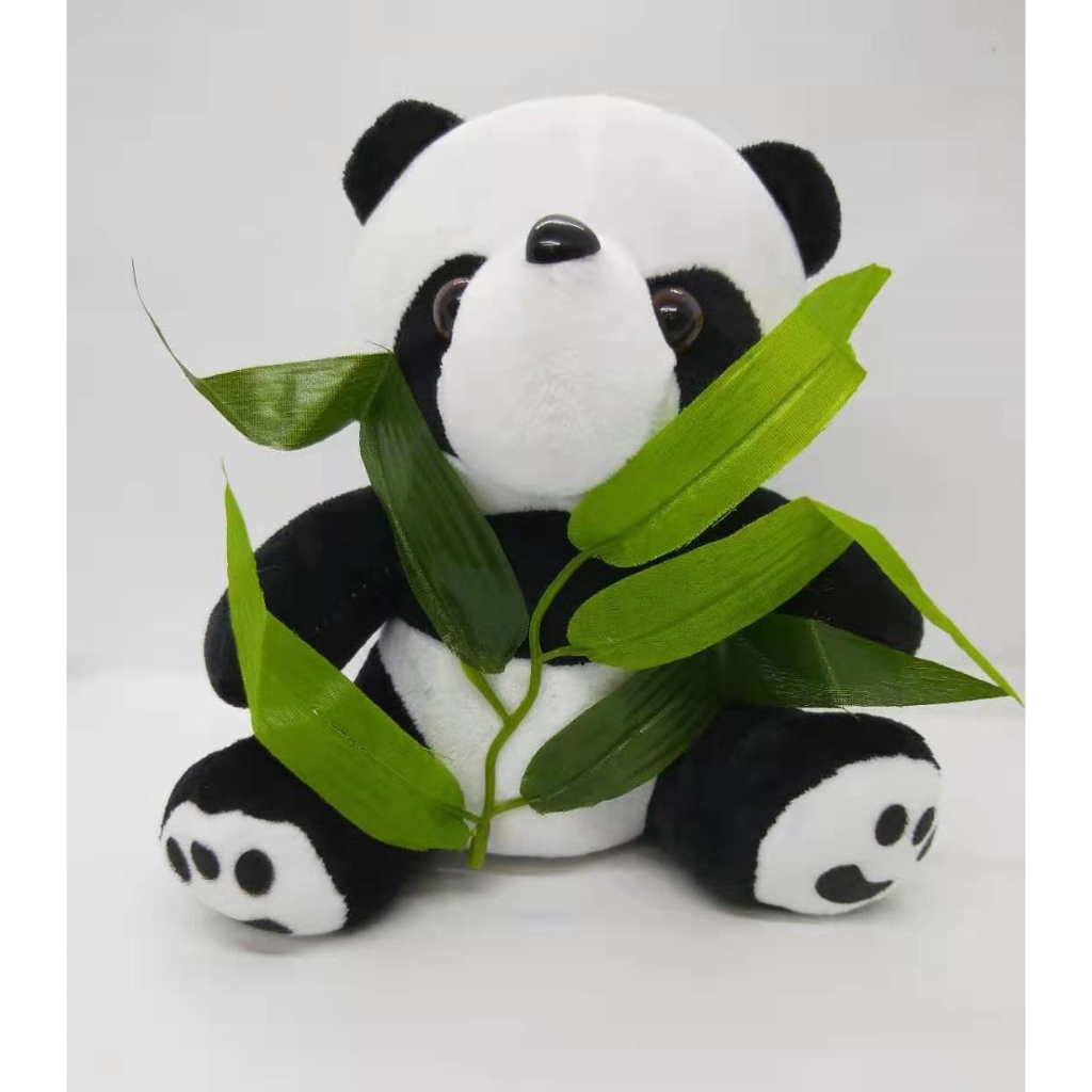 7 Inches Panda Stuffed Toy With Leaf Animals Panda Stuff Toy | Shopee ...