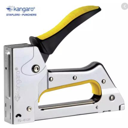 KANGARO TS-610R Gun tacker, All Metal Body Rubber Grip in Blister Pack ...