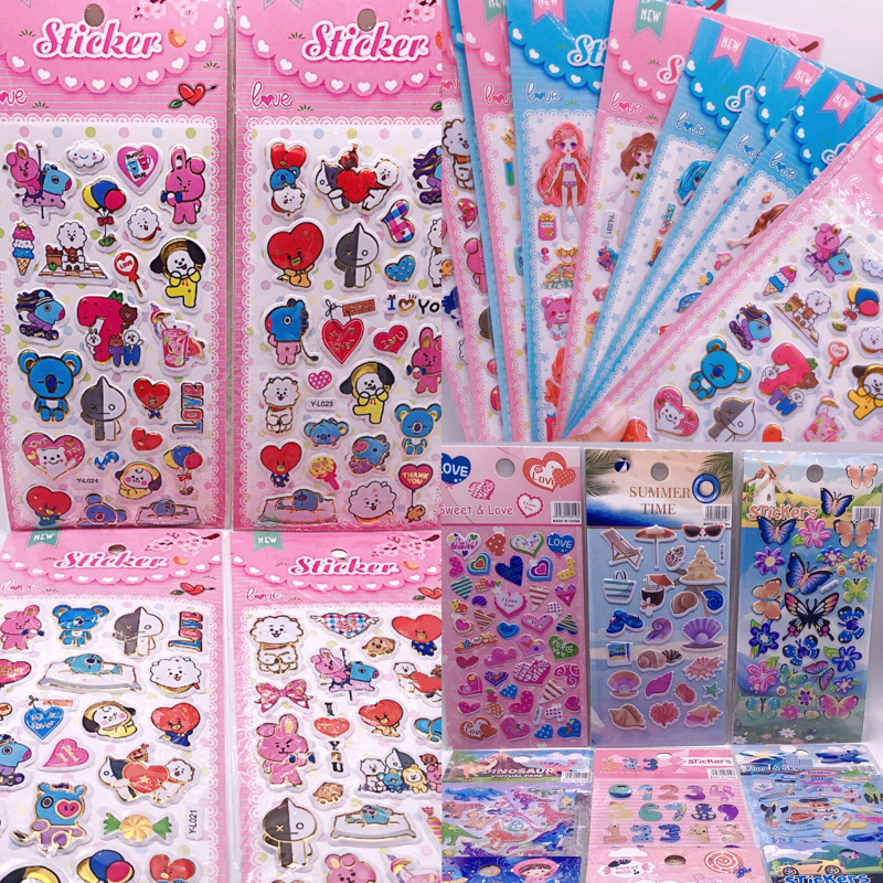 10PCS /SET CUTE STICKER RANDOM DESIGN #YL 24x10cm | Shopee Philippines
