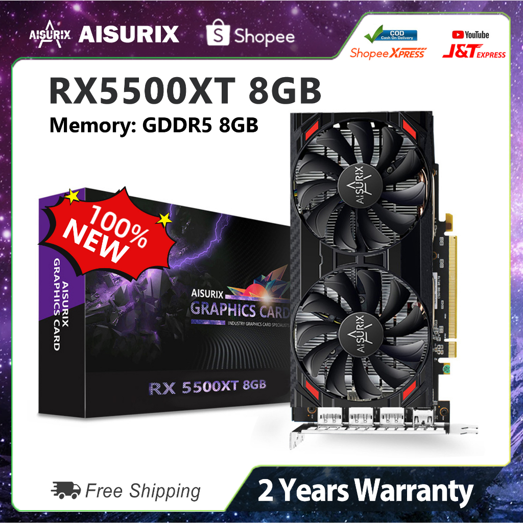 AISURIX 100% Brand New Graphics card AMD RX 5500XT 8GB Video card 8G ...