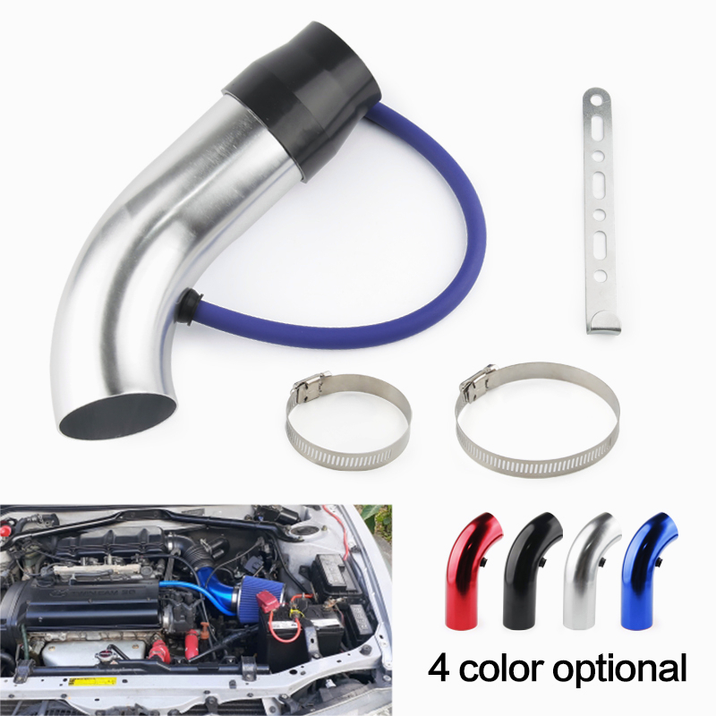 Universal Aluminum 3inch 76mm Car Air Intake Pipe Kit Pipes Cold Air ...
