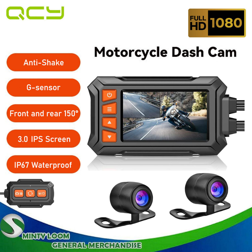Dual 2K 1080P 30fps Motorcycle Camera, All Waterproof Dash Cam 3'' IPS ...