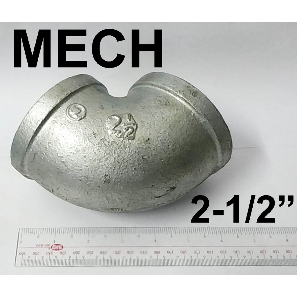 MECH GI ELBOW 2-1/2" X 90° SCH40 STANDARD THREADED SCREW TYPE MALLEABLE ...