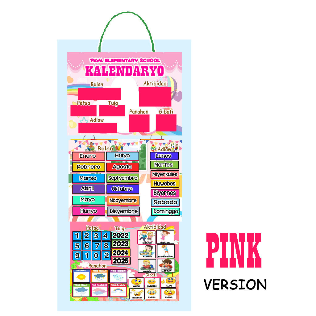 DIY PINK Calendar for Teacher and Student | Shopee Philippines