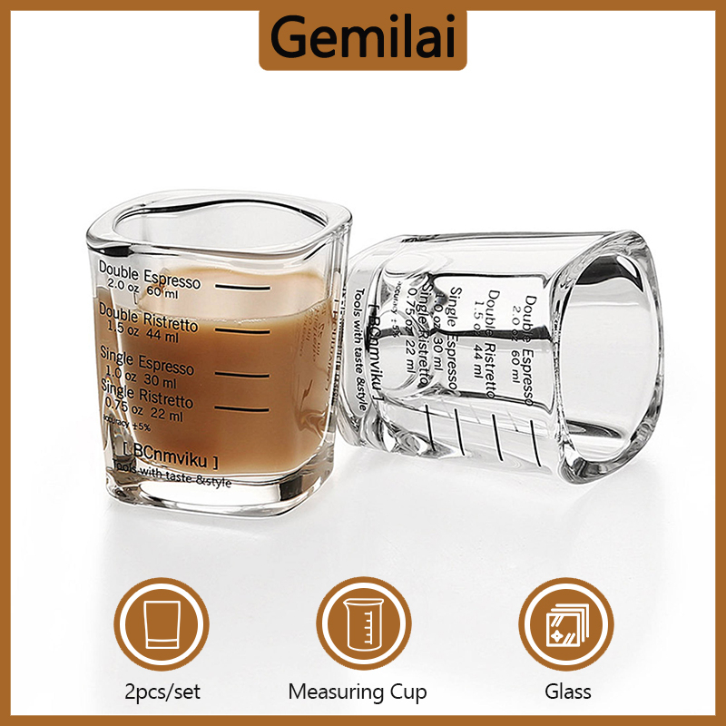 1/2pcs Square Espresso Shot Glasses Thickened Wall Ounce Cup 60ml ...