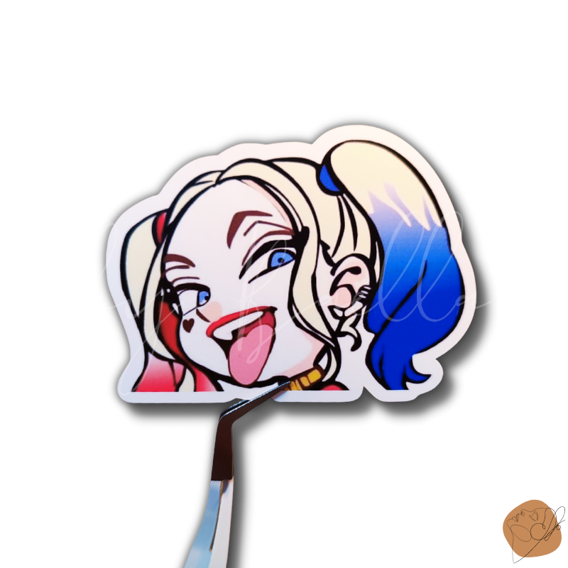 Harley Quinn Peeker Sticker | Harley Quinn Waterproof Sticker | Peeking ...