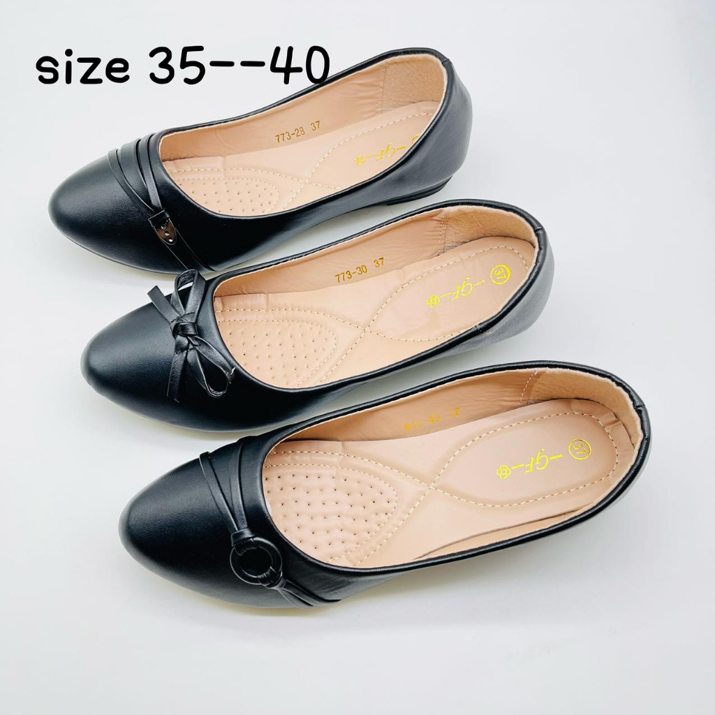 women office wear closed toes heeled shoes black shoes 773# | Shopee ...