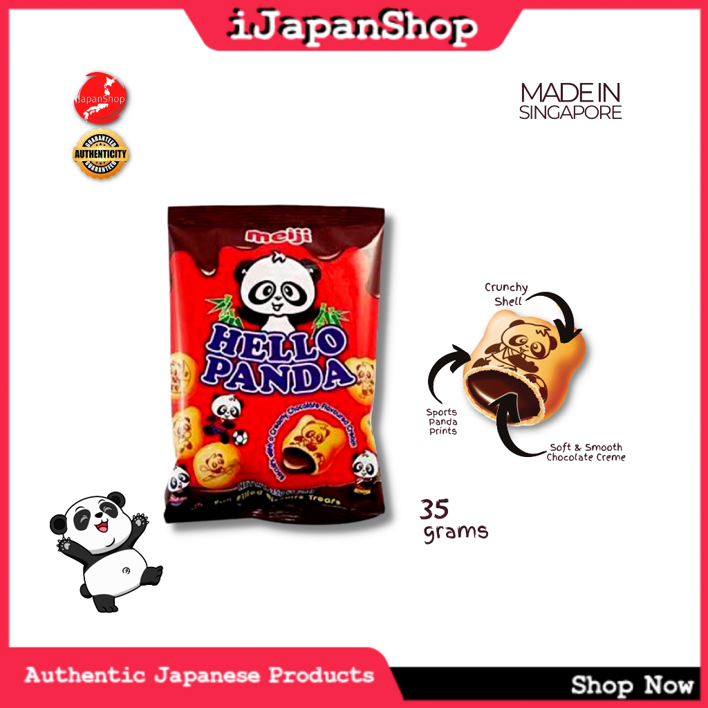 Meiji Hello Panda Chocolate Biscuit Snack Mini Pack Travel Pack 35g 12/ ...