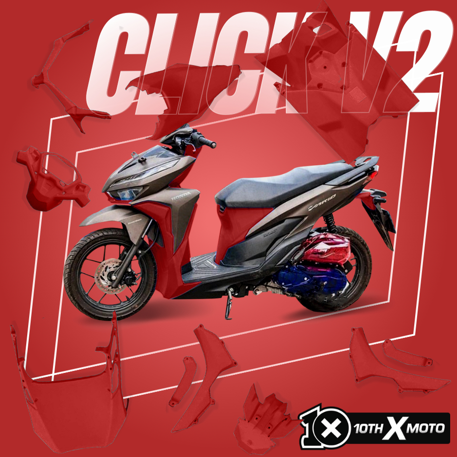 10thX Maroon Colored Set Inner Cover Fairings For Honda Click 125 & 150 ...